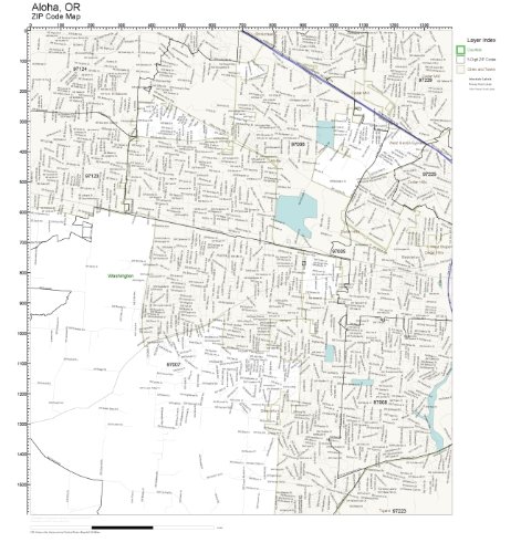 ZIP Code Wall Map of Aloha, OR ZIP Code Map Not Laminated: Amazon.com ...