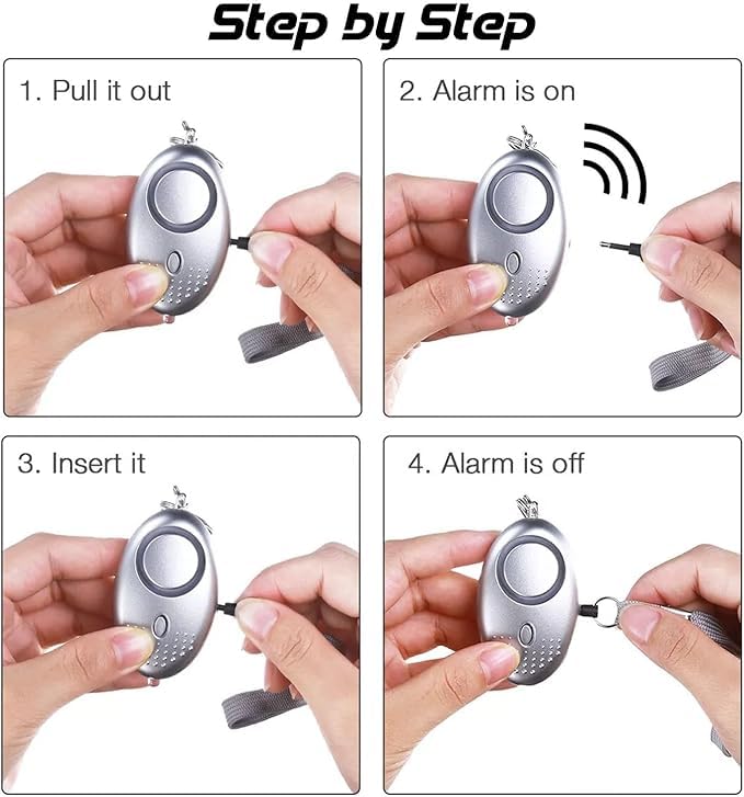 6-Pack Safe Sound Personal Alarm Keychain, 140dB Emergency Self-Defense ...