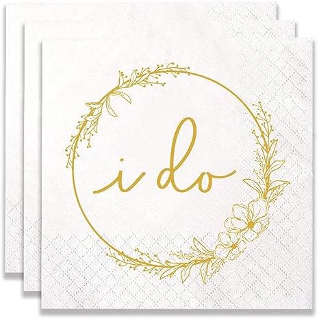 Amazon.com: 100 Pack of I Do Disposable Paper Napkins for Wedding Party ...
