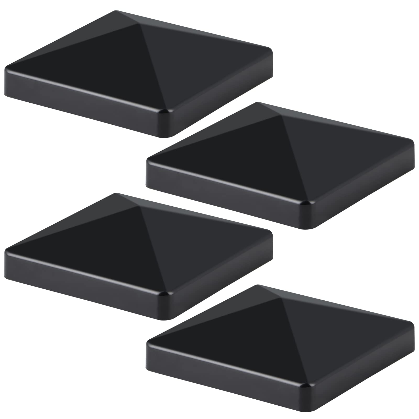 MOLIGOU 4 Pcs Vinyl Post Caps, Pyramid Post Caps for 4"×4" Vinyl Fence ...