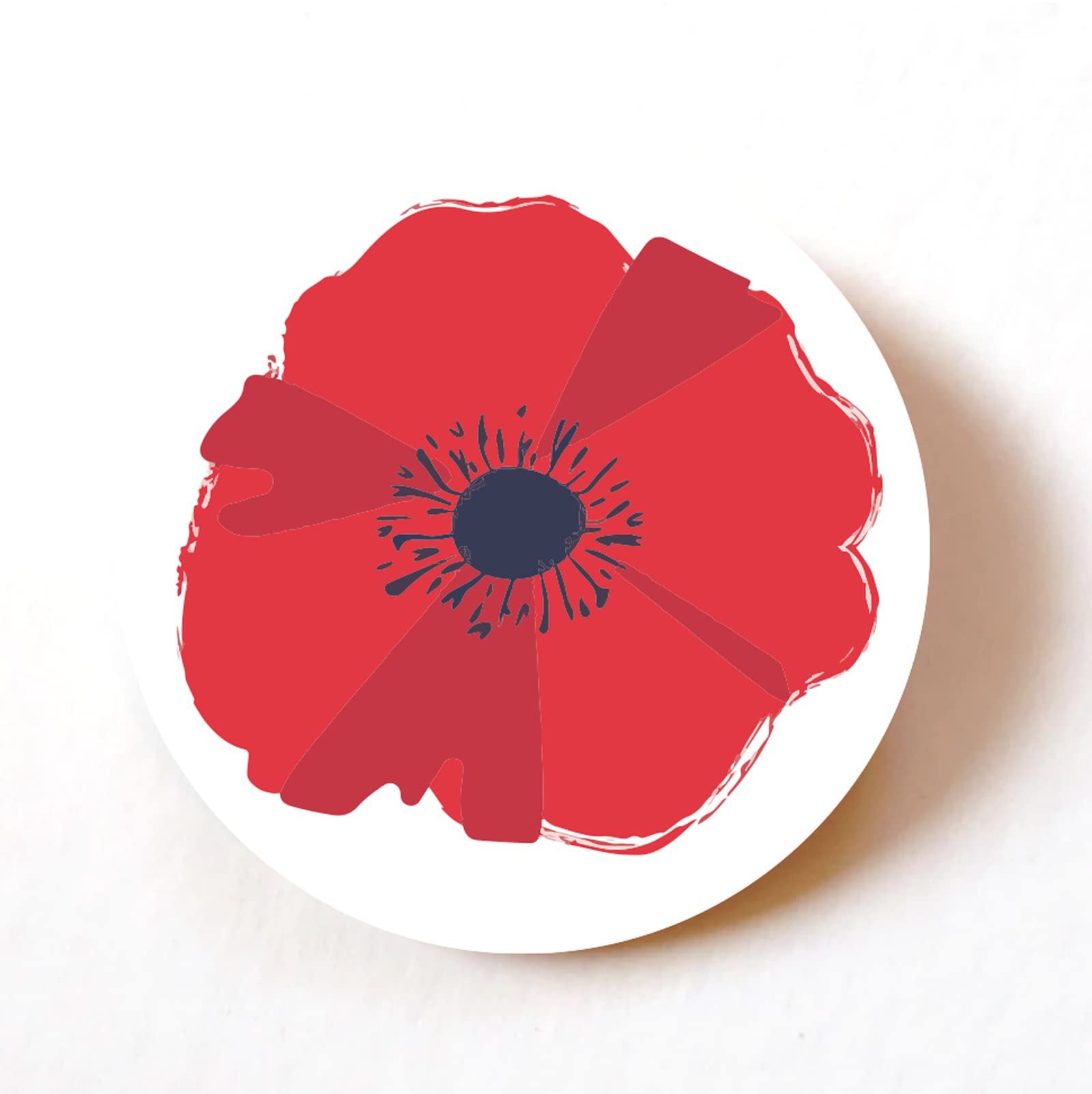 Pack of 72 Red Poppy Paper Labels - Remembering Our Heroes - Red Poppy ...