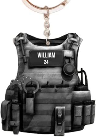 Amazon.com: cocokit Police Bulletproof Vest, Personalized Keychain ...