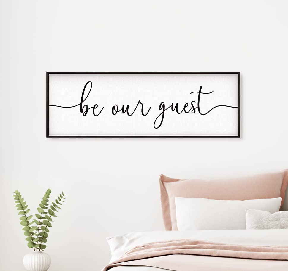 GraceView Be Our Guest Wall Decor - 42”X15” Be Our Guest Framed Wall ...