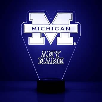 Amazon.com: Custom University of Michigan Wolverines Icon LED Sign ...
