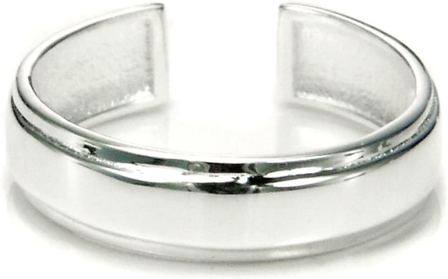 Amazon.com: Metal Factory Sterling Silver Plain Adjustable Toe Band ...