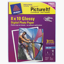 Avery 53260 8inx10in 12-Sheet Glossy Digital Photo Paper with Microsoft ...