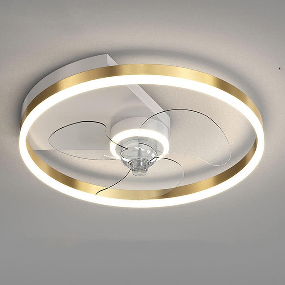 USMJQVZ Modern Round Ceiling Fan with Light Remote Control,6 Speeds ...