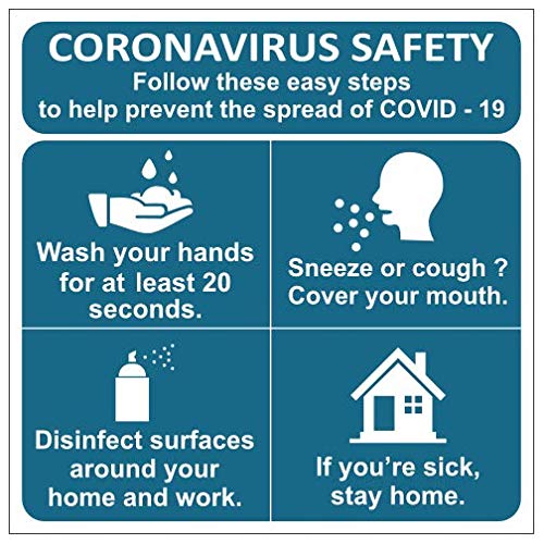 Real Art Covid-19 Safety Signs" PVC Foam Sign Board (295x295mm ...