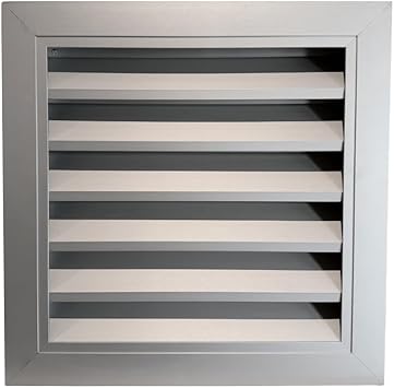 24" x 24" Anodized HVAC Fixed Louvre Exterior Grille Air Vent Aluminum ...