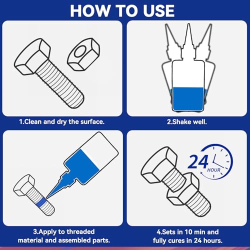 Snapklik.com : Thread Lock Blue 242, Threadlocker Medium Strength, Lock ...