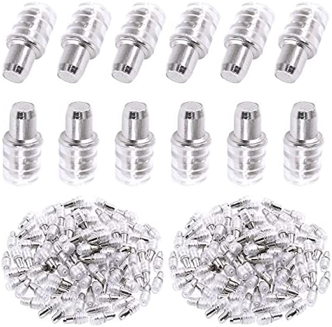 20Pcs Cabinet Shelf Pins with Anti-Skid Silicone Sleeve, Metal Shelf ...