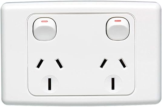 Double Power Point Wall Socket Outlet GPO 10A Amp 240V SAA Approved ...