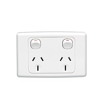 Double Power Point Wall Socket Outlet GPO 10A Amp 240V SAA Approved ...