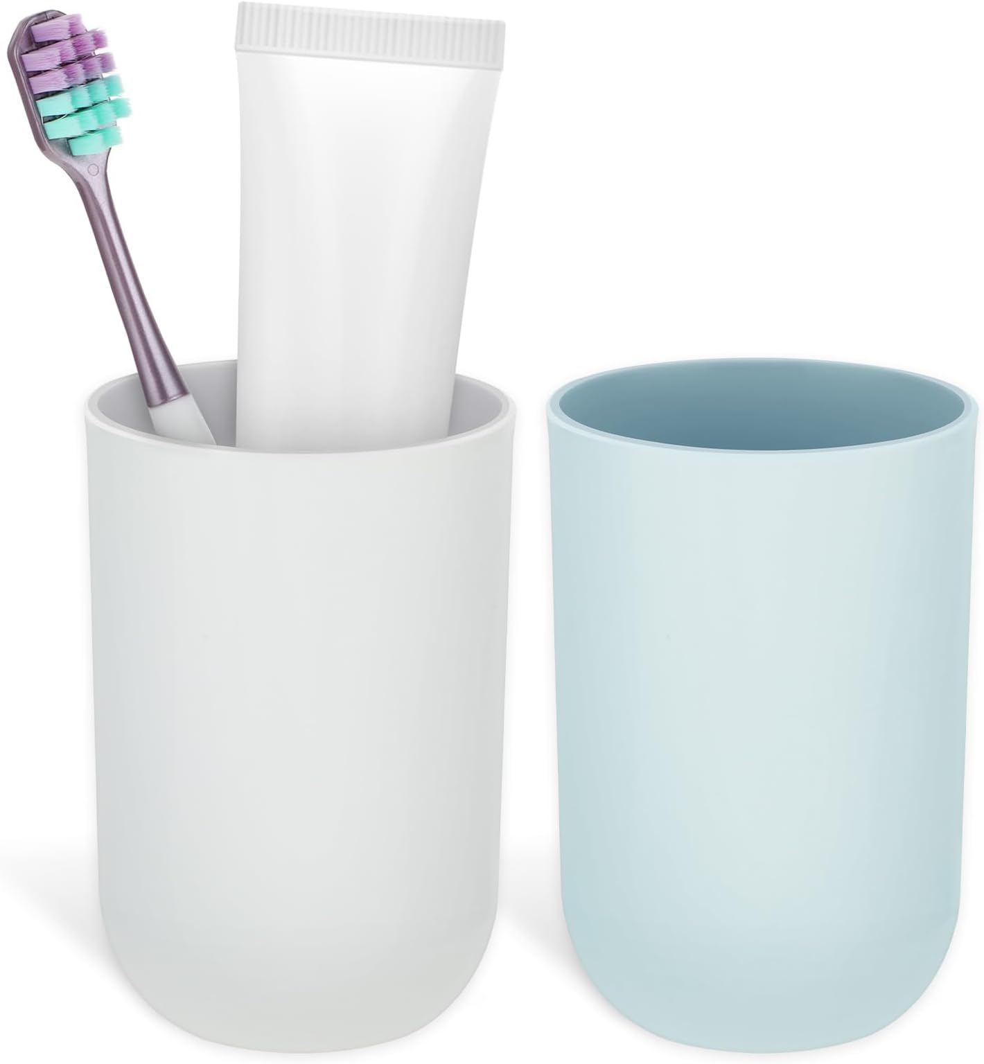 Amazon.com: Gjinxi Toothbrush Cup 2 Pcs Reusable Teeth Brush Holder ...