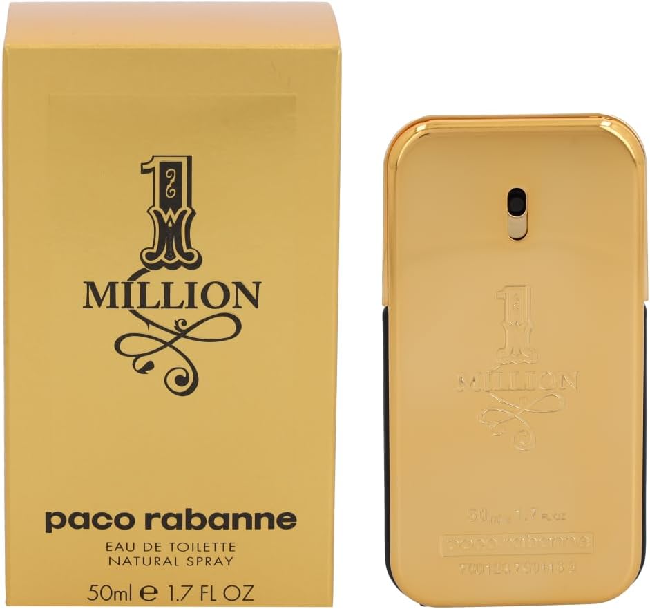 Amazon.com : Paco Rabanne 1 Million for Men Eau de Toilette Spray, 3.4 ...