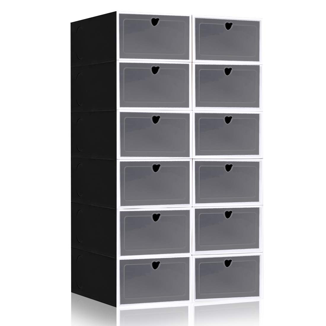 Snapklik.com : A.DASHER 12 Pack Foldable Shoe Box, Stackable Shoe ...