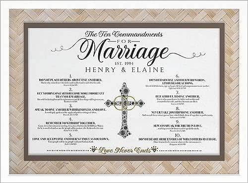 Amazon.com: 10 Commandments for Marriage | Personalized Framed Print ...