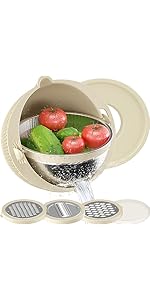 Amazon.com: 4-1 Colander with Bowl Set - Colander for Kitchen ...