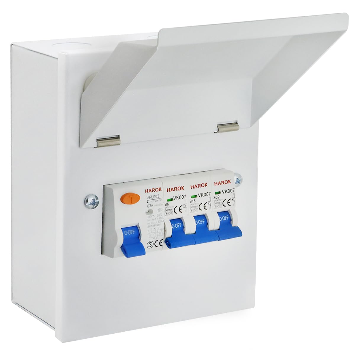 Metal Garage Consumer Unit 63A RCD, 6A, 16A, 32A, MCB Amendment 3 ...
