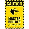 Amazon.com: Caution Master Builder at Work Sticker Vinyl Decal Wall ...