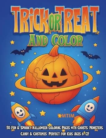 Trick or Treat & Color: 50 Fun & Spooky Hallowen Coloring Pages with ...