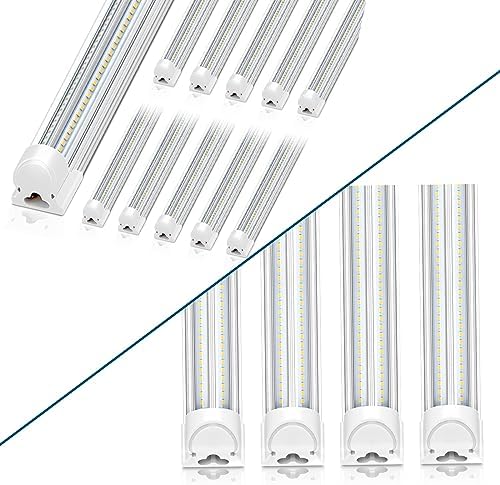 Barrina 8FT LED Shop Light, 100W 15000LM 5000K, 10-Pack + 4-Pack (14Pcs ...