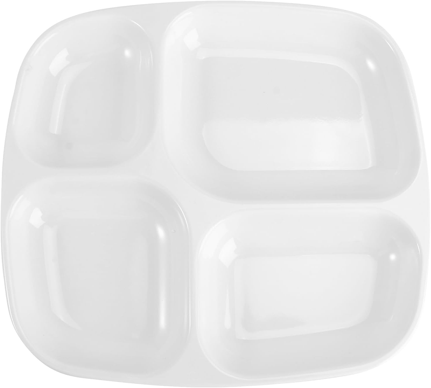 Amazon.com: Juvale 4-Pack White Ceramic Divided Plates with Sauce ...