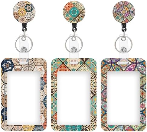 Amazon.com : 3 Set Heavy Duty Badge Holder with Retractable Reel,ID ...