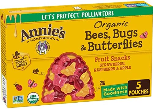Amazon.com: Annie's Organic Bees, Bugs, and Butterflies Fruit Snacks, 5 ...