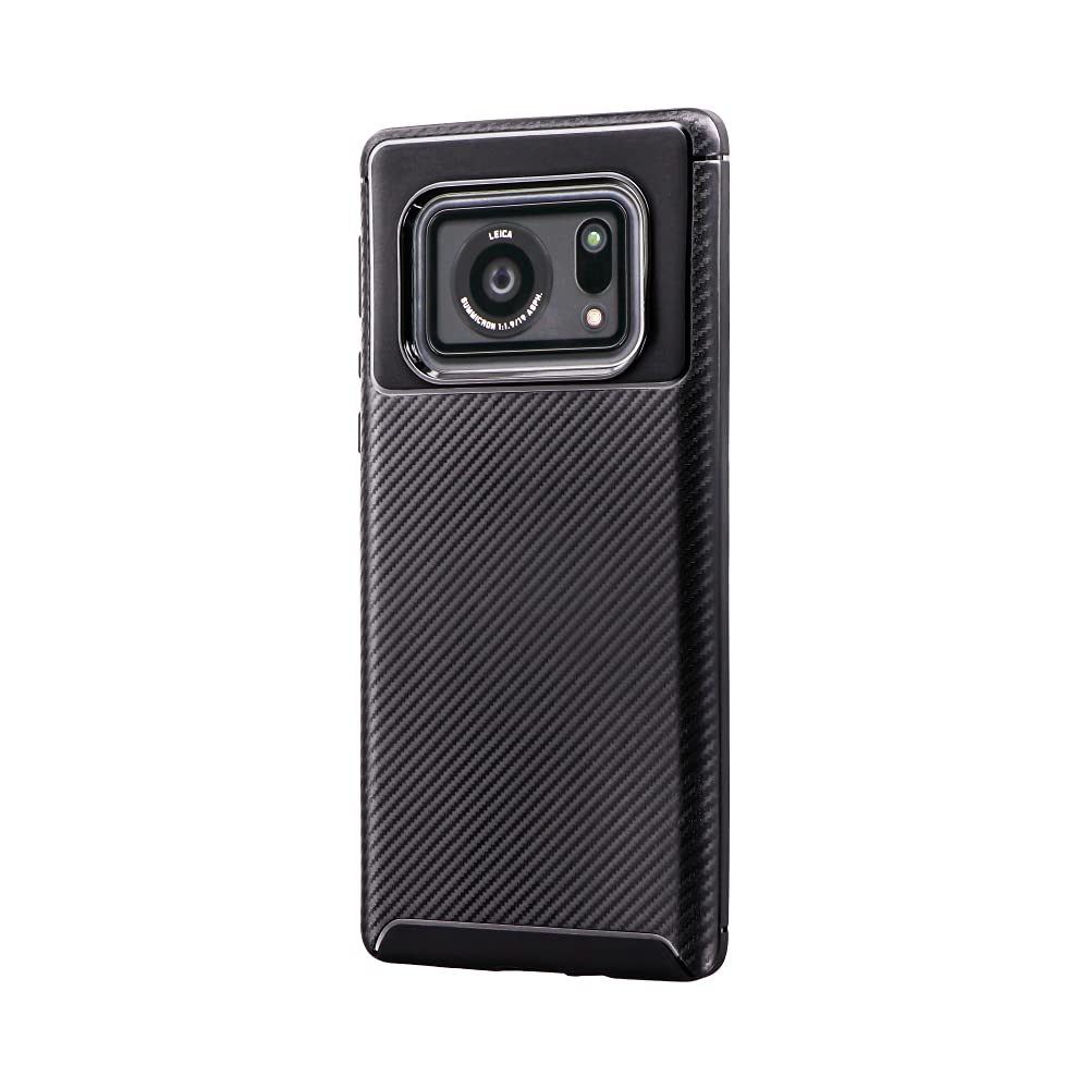Amazon.co.jp: AQUOS R6 SH-51B 耐衝撃カーボン調ケース「BURNISH」 ブラック : 家電＆カメラ