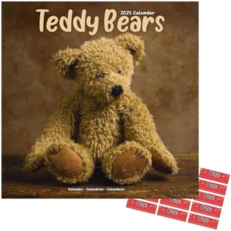Teddy Bears Calendar 2025 | 16 months | with FREE Organisational ...