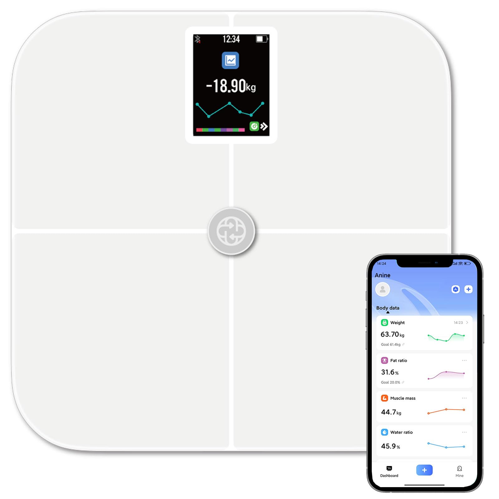 Amazon.com: CMLSCL Smart Body Fat Scale, Bluetooth Digital Bathroom ...
