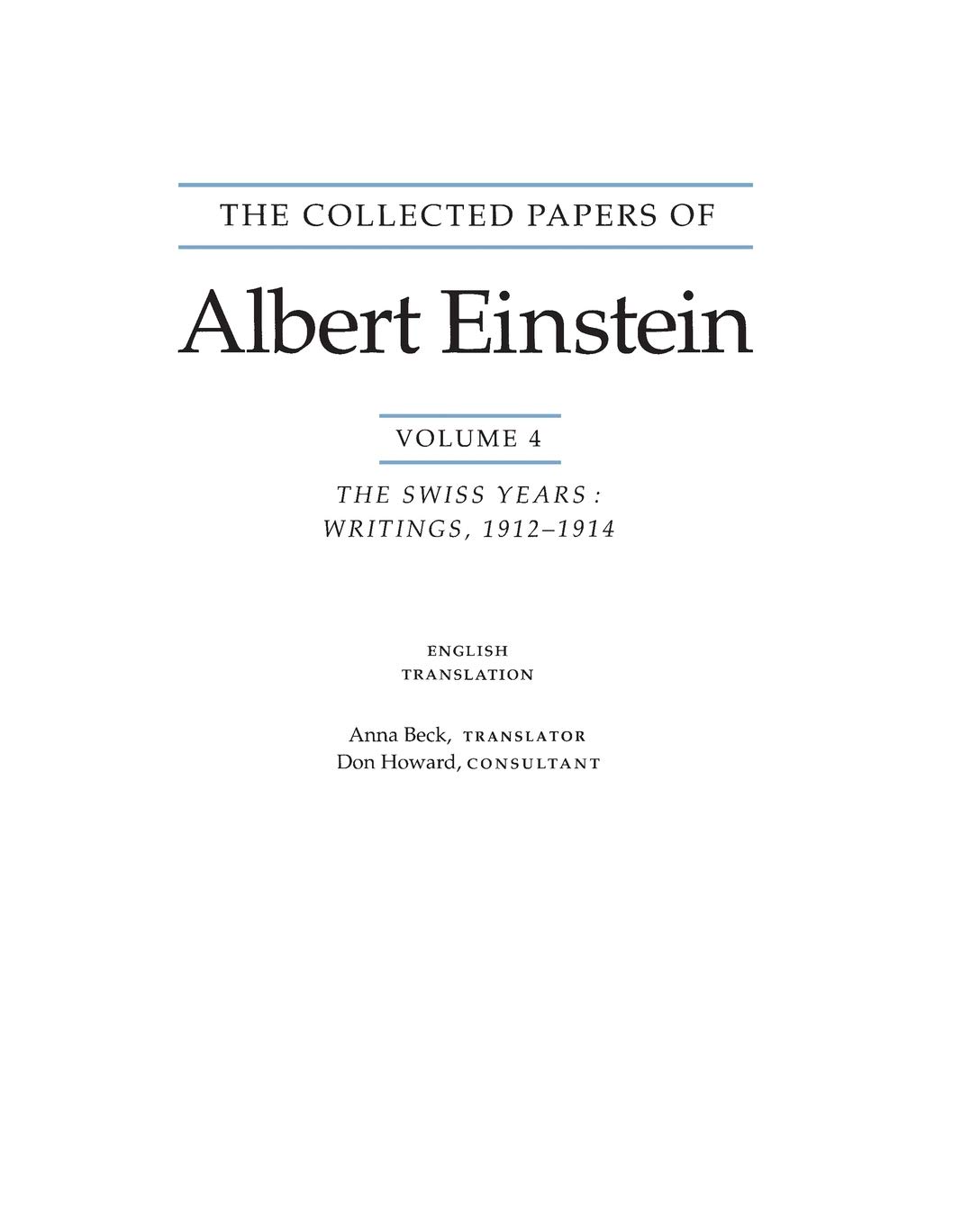 Amazon.com: The Collected Papers of Albert Einstein, Volume 4: The ...