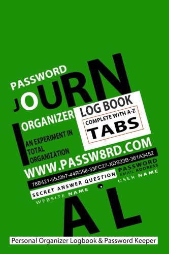 Password Journal : Personal Journal Organizer Logbook & Password Keeper ...