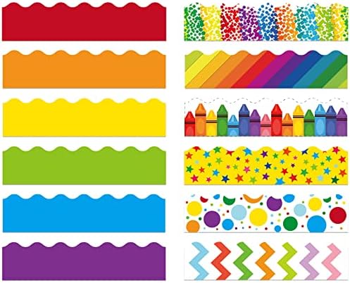 Amazon.com: 240 Pcs 236ft Holiday Bulletin Board Borders Colorful ...