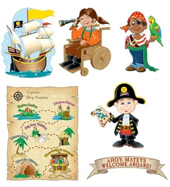 Ahoy, Mateys, Welcome Aboard! Bulletin Board Set | Amazon.com.br