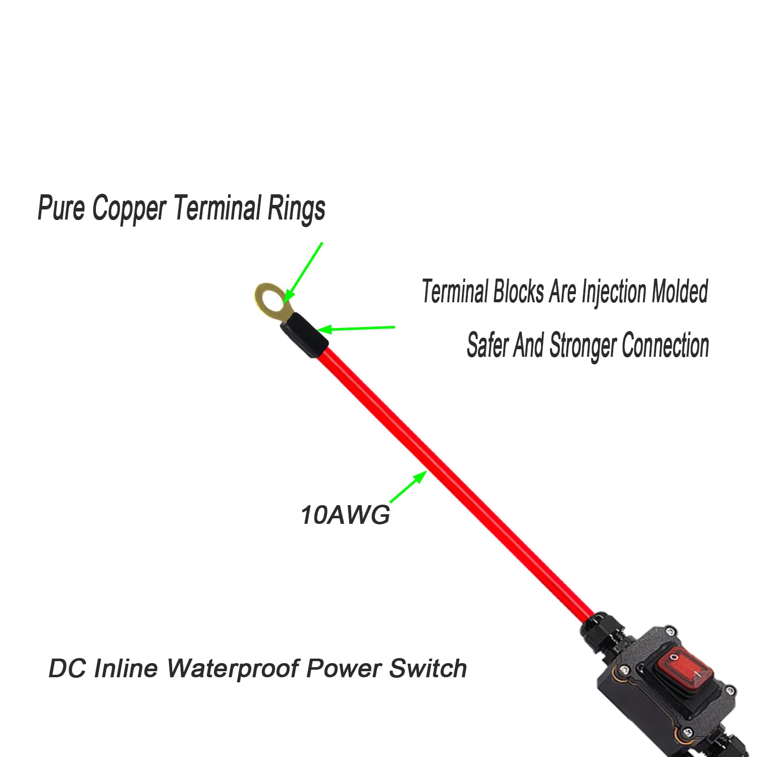 Snapklik.com : FUAUJUE DC 12V Inline Switch DC 12-24V DPST Dual Side ...