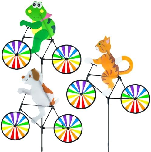 Amazon.com: DECEED 3 Pack Animal Bike Pinwheels Wind Spinners, Dog and ...