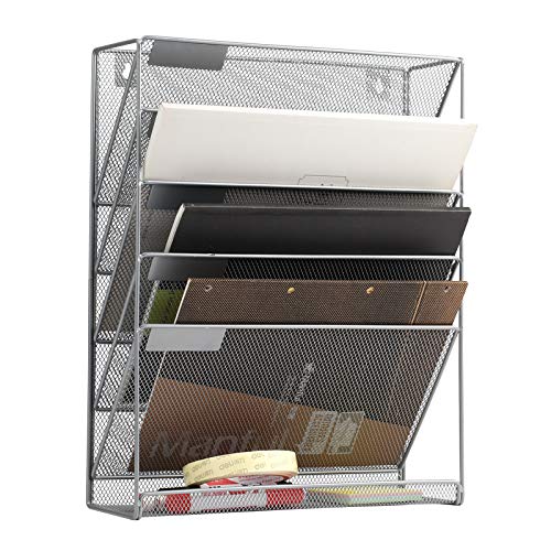Snapklik.com : Mesh Hanging Wall File Organizer 6 Tier Vertical Mount ...