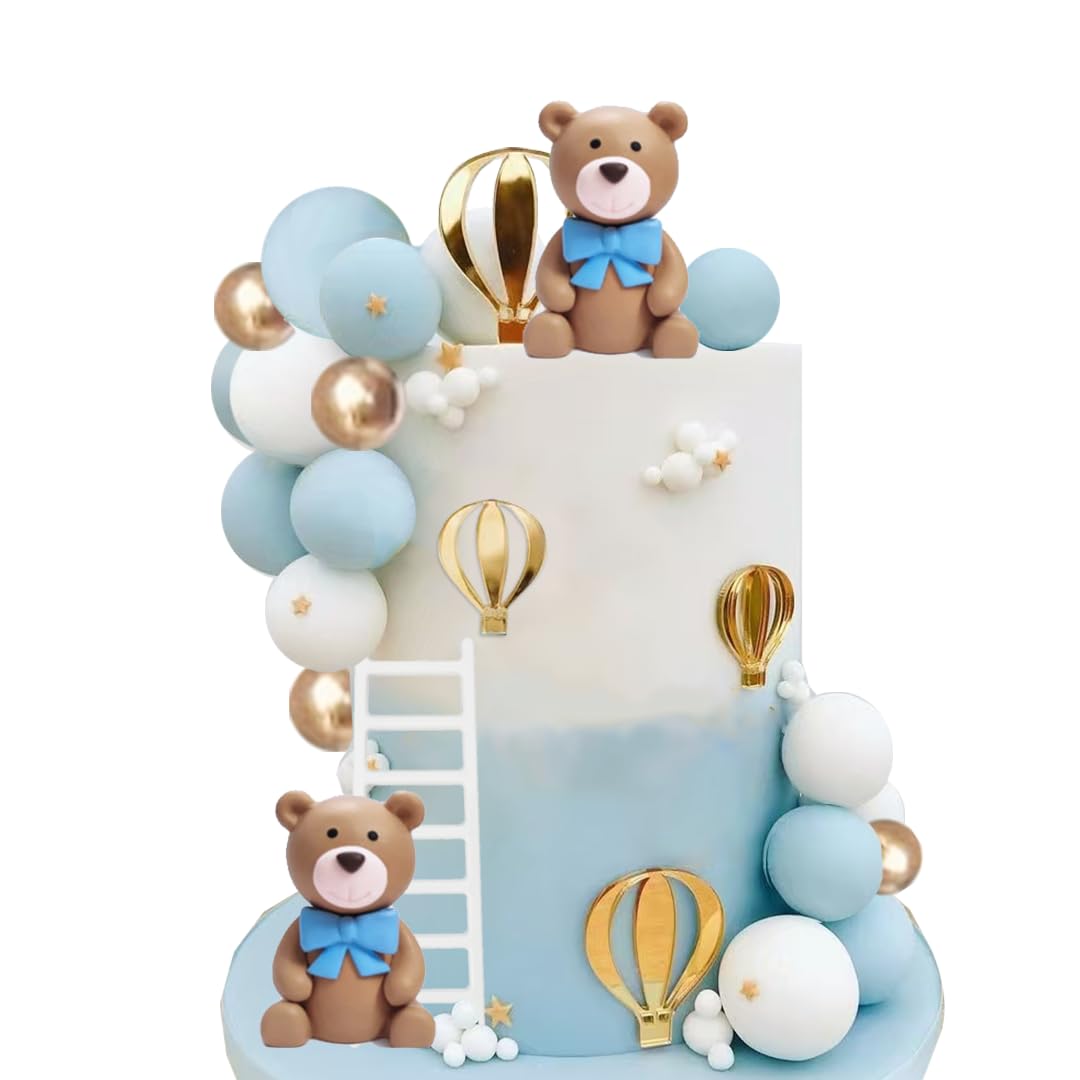 Buy Bear Cake Topper Blue Bear Cake Topper Hotair Balloon Birthday Cake ...