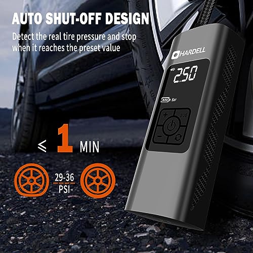 Snapklik.com : HARDELL Cordless Tire Inflator Portable Air Compressor ...