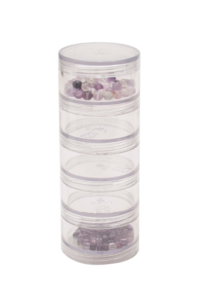 Amazon.com: 5 Large Round Stacked Storage Set Jars Stone Small Parts ...