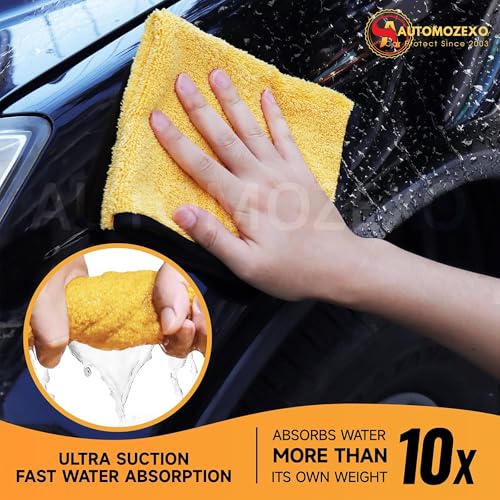 AUTOMOZEXO Pack of 5 Premium Microfiber Cloth for Car Cleaning - Super ...