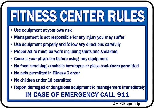 Amazon.com: GIMIPATS"Metal Sign Fitness Center Rules"gym sign,business ...