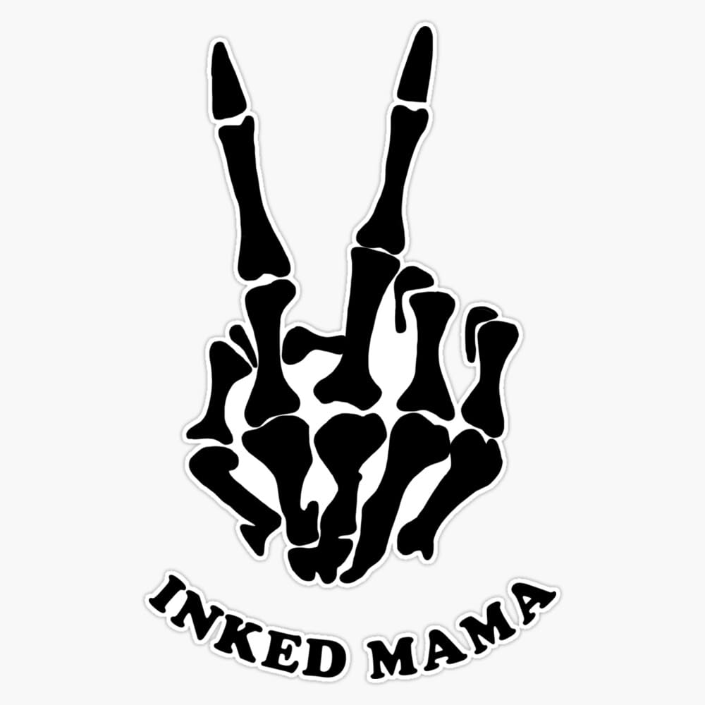 Amazon.com: Inked Mama Skeleton Hand Design Sticker Vinyl Waterproof ...