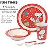 Amazon.com: Peanuts Snoopy Fun Times 5-Piece Bamboo Melamine Dinnerware ...