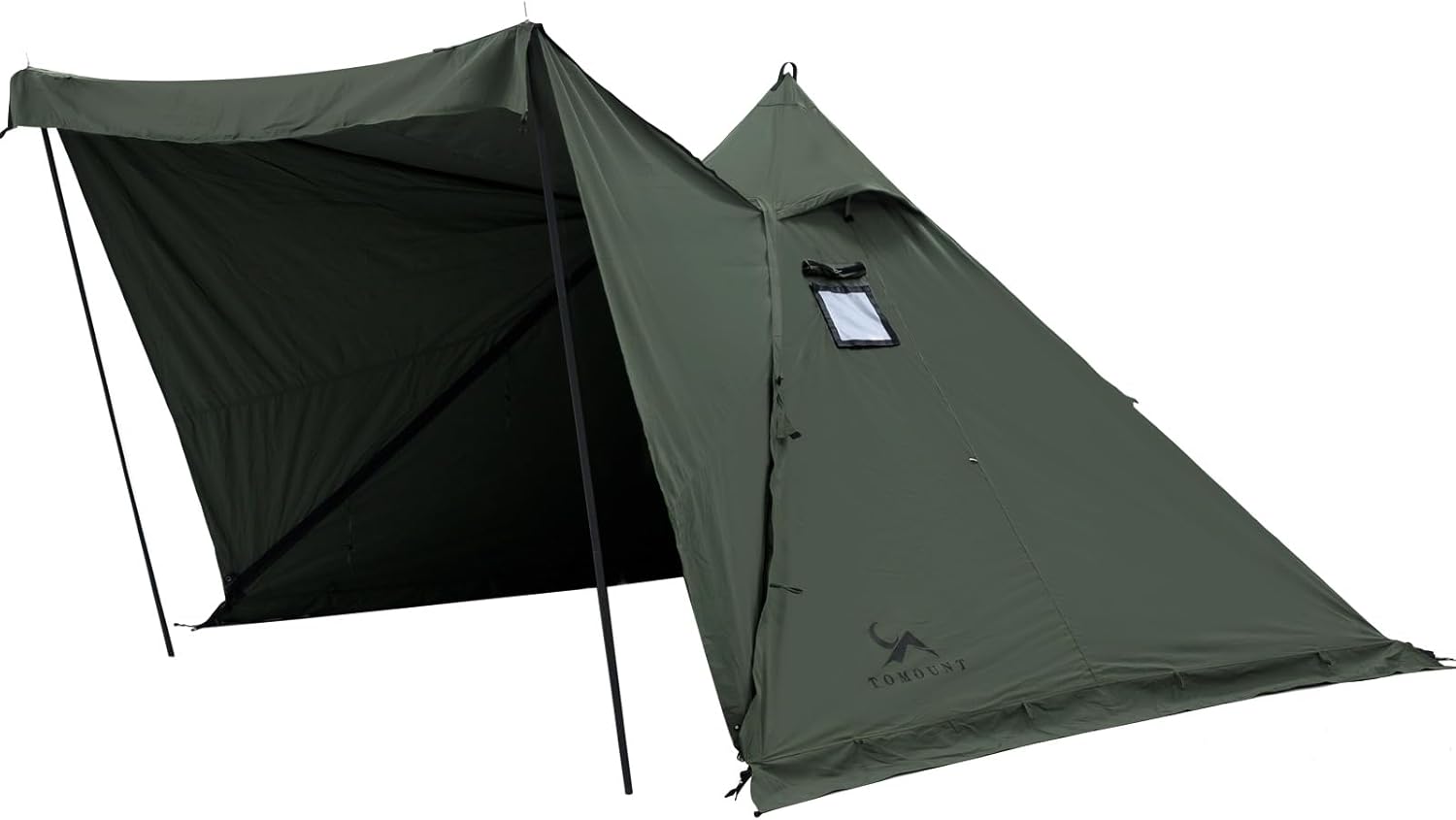 Amazon.co.jp: TOMOUNT ワンポールテント 1.7m TC テント 煙突穴付き ソロ ポリコットンテント サイドウォール付き 多機能 キャノピー 4シーズン適用 簡単設営 ...