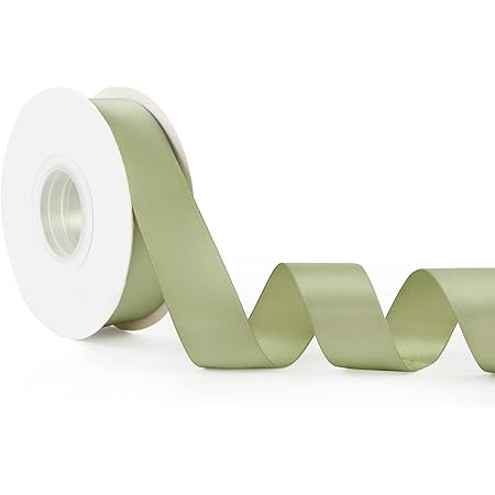 Amazon.com: DINDOSAL Sage Green Ribbon 1 Inch Moss Green Double Face ...