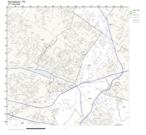 ZIP Code Wall Map of Norristown, PA ZIP Code Map Laminated: Amazon.com ...