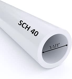 Amazon.com: 1-1/2" Schedule 40 PVC Pipe - White PVC Piping Cut to ...